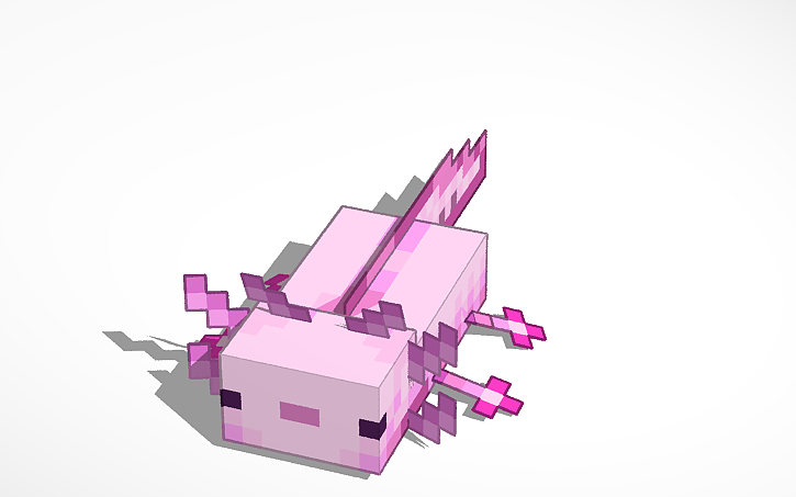 3D design Minecraft Axolotl - Tinkercad
