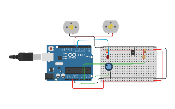 Circuit design Sistema de Jardín Automatizado con Arduino - Tinkercad