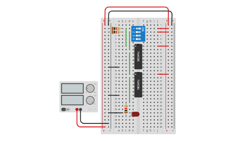 Circuit design XNOR Gate Simulation | Tinkercad