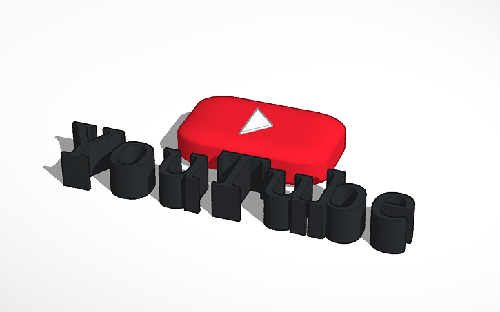 3D design Youtube Logo - Tinkercad