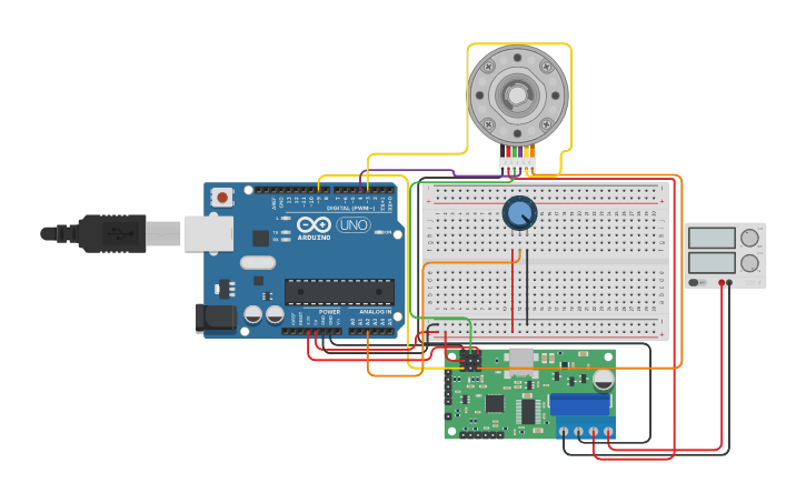 Circuit design Encoder motor with pololu - Tinkercad