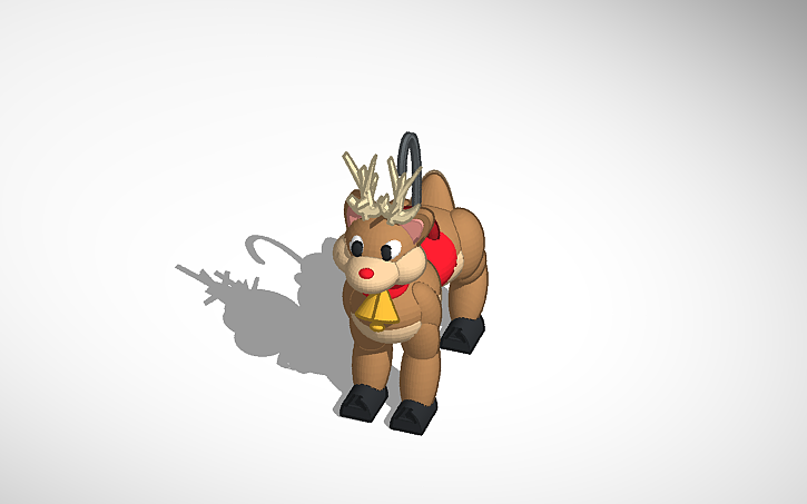 3D design Reindeer Ornament Project - Tinkercad
