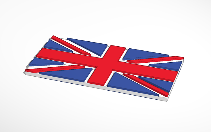3D design Union Jack - Tinkercad