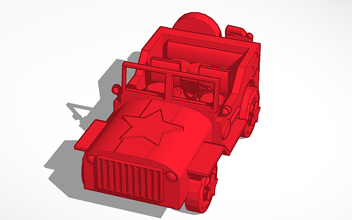 3D design Custom Military Jeep - Tinkercad