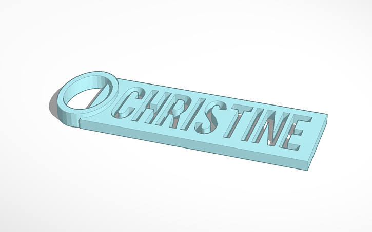 3D design Math 9AB -Key Chain Christine | Tinkercad