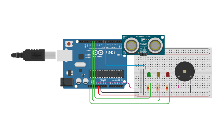Circuit design Sensor Peringatan Jarak dengan Menggunakan Lampu LED ...