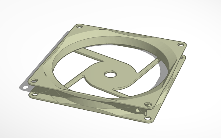 3D design FAN CASE - Tinkercad