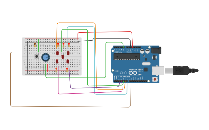 Circuit design dado | Tinkercad