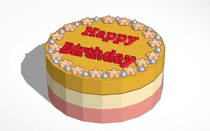 3D design Birthday cake - Tinkercad