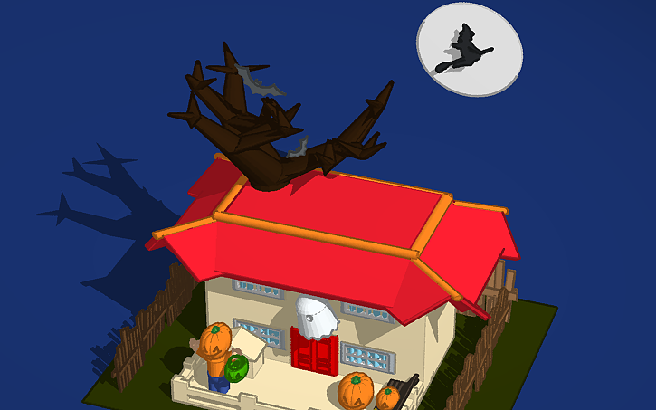 3D design (01-Haunted House)Happy Halloween! - Tinkercad