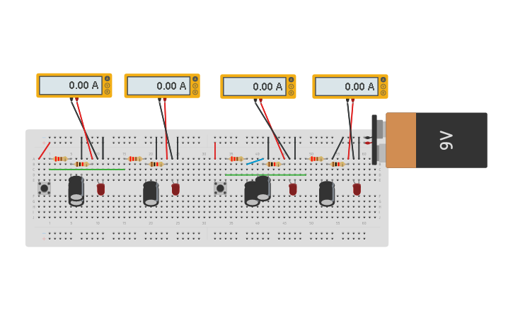 Circuit design Condensador serie paralelo | Tinkercad Circuit design Condensador serie paralelo | Tinkercad