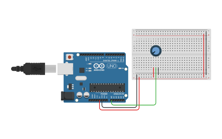Circuit design READING ANALOG DATA | Tinkercad