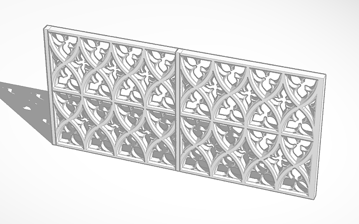3D design Gothic Flamboyant Panel multiple - Tinkercad