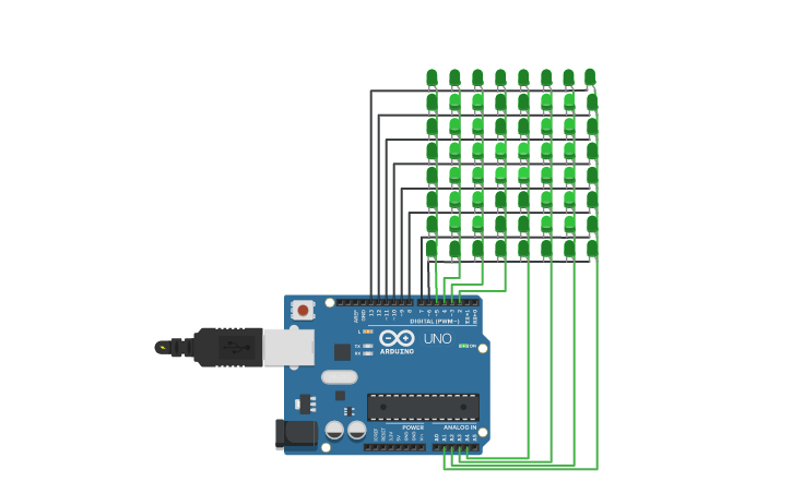 Circuit design matriz 8x8 - Tinkercad Circuit design matriz 8x8 - Tinkercad