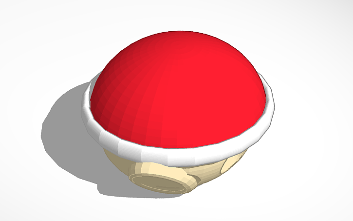 3D design Super Mario shell Red - Tinkercad