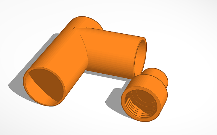 3D design codo tubería - Tinkercad