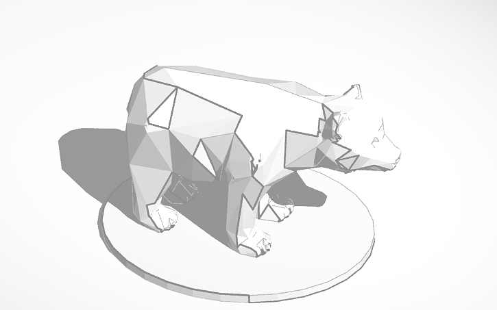 3D design Low-Poly Bear - Tinkercad