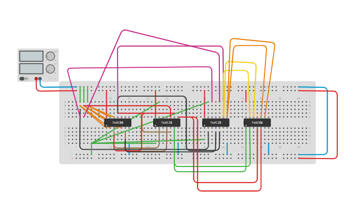 Circuit design 1:4 MUX(NC) - Tinkercad