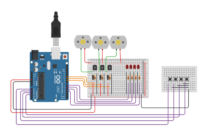 Circuit design Vending Machine with diff money | Tinkercad