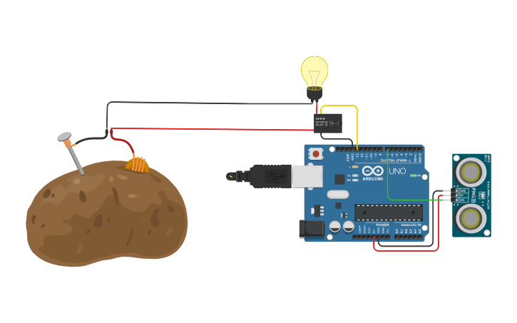 Circuit Design Light Bulb Control Tinkercad