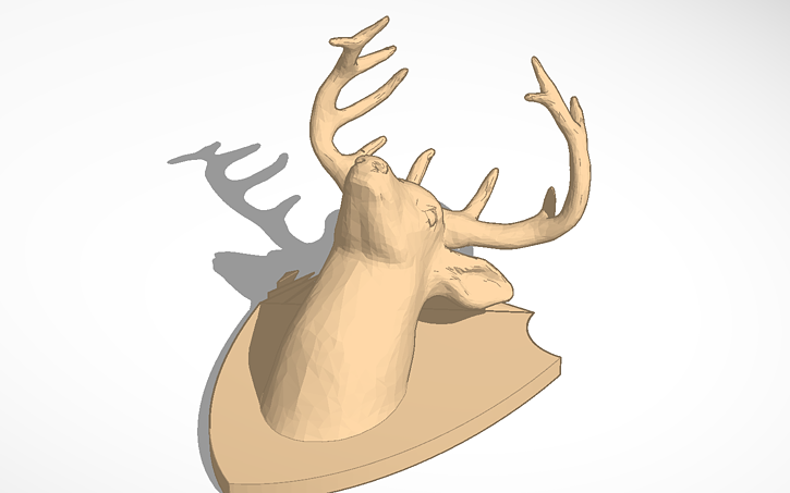 3D design Deer Head on Plaque - Tinkercad