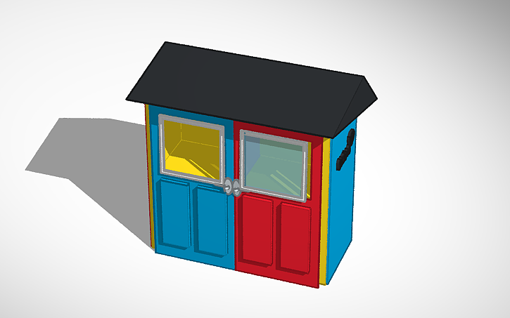 3D design Double Door Free Little Library Shed - Tinkercad