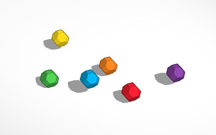 3D design Infinity Stones - Tinkercad