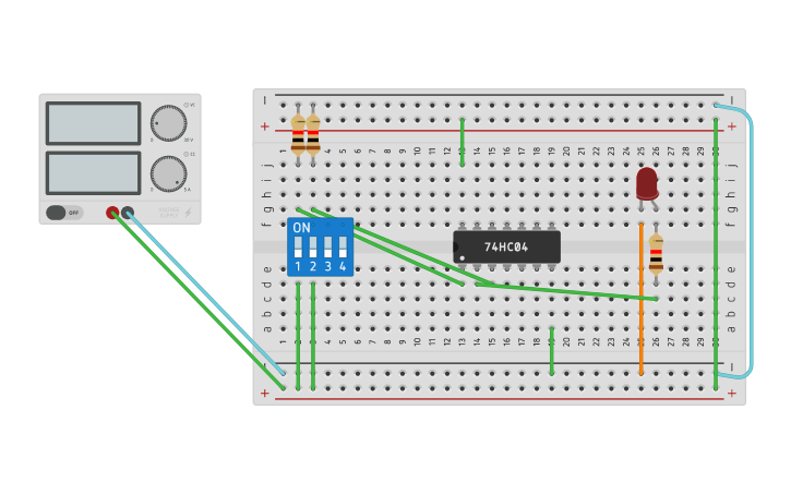 Circuit design David Table 2-6 HEX INVERTER | Tinkercad