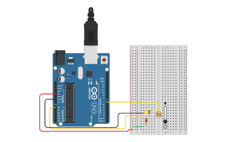 Circuit design Automatic Street Lighting System Using Arduino - Tinkercad