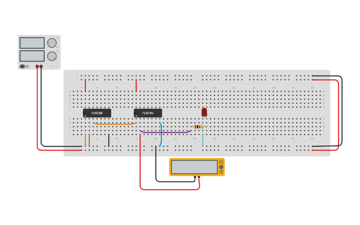 Circuit design Compuerta NAND (7400) | Tinkercad