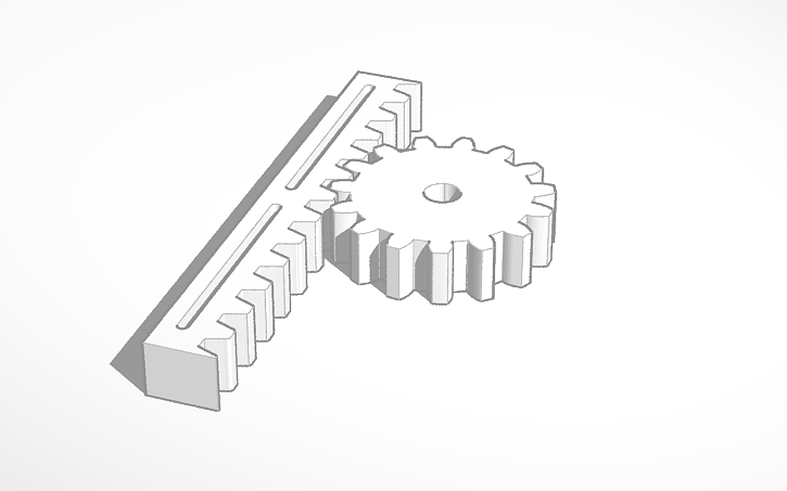 3D design Rack and Pinion - Tinkercad