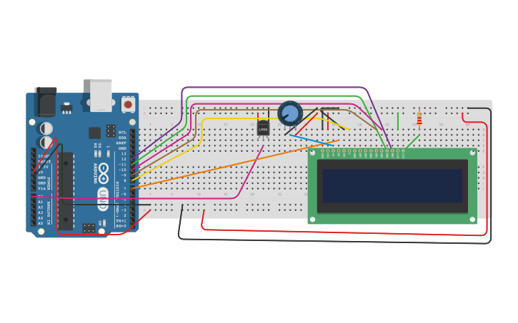 Circuit Design Sensore Di Temperatura Con Display Tinkercad