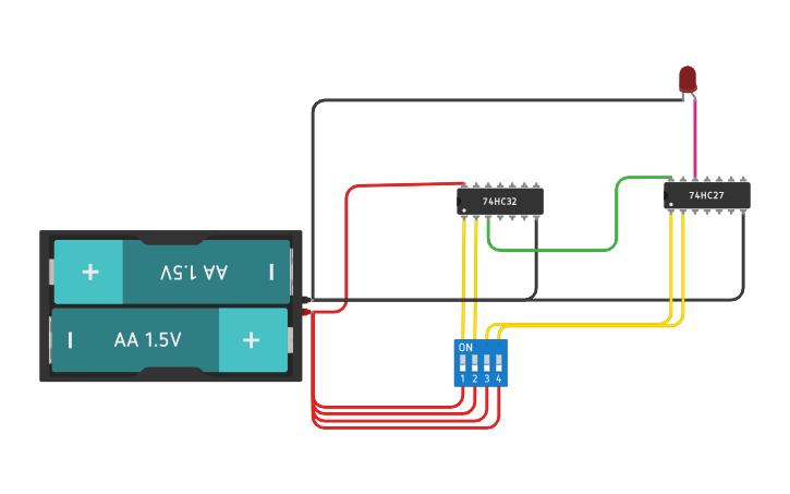 Circuit design Circuito integrado com as portas OR e NOR | Tinkercad