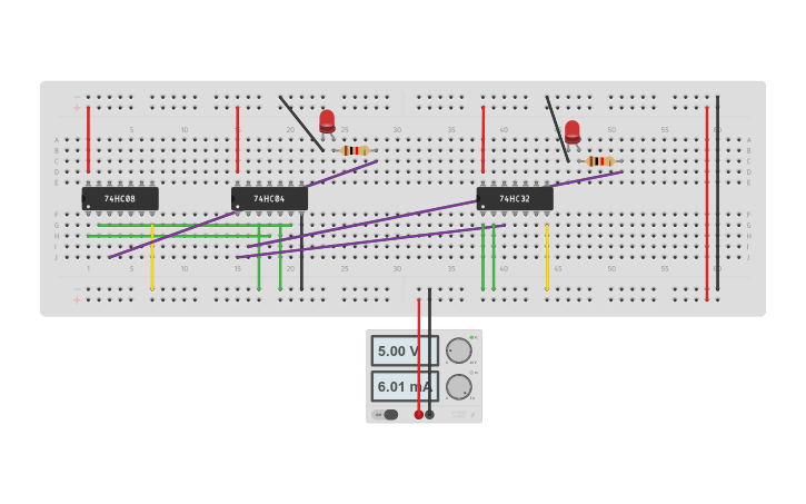 Circuit design De Morgan Law 2 - Tinkercad