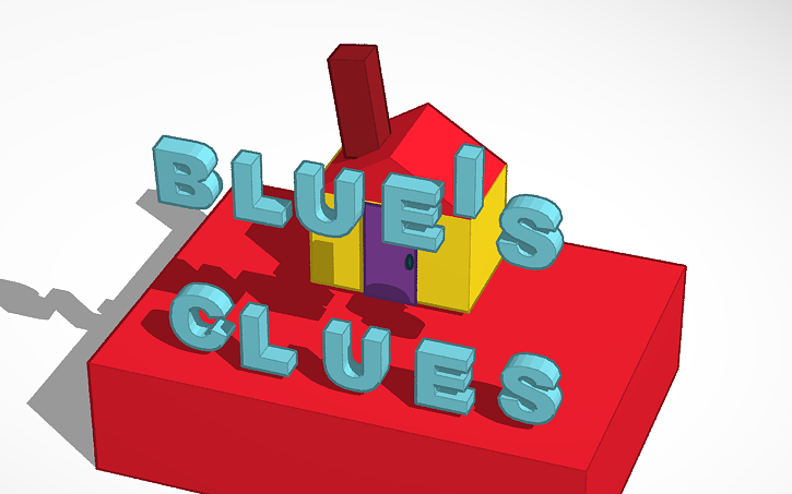 3D design blues clues logo and house - Tinkercad