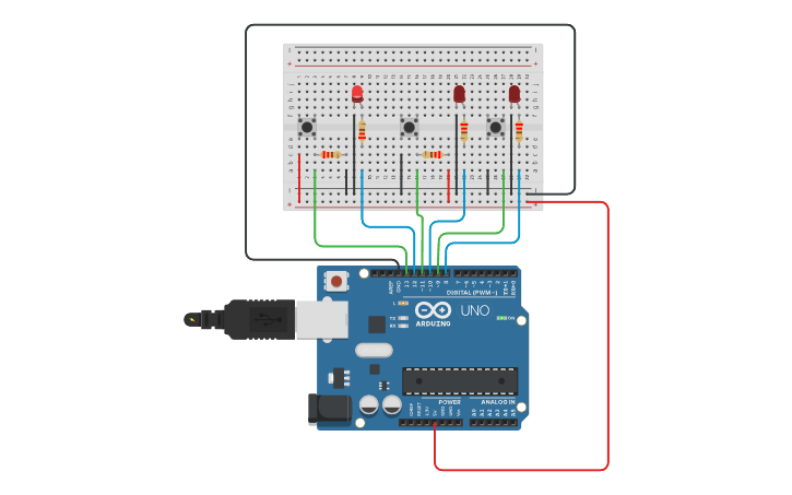 Circuit design Tipos de botones - Tinkercad