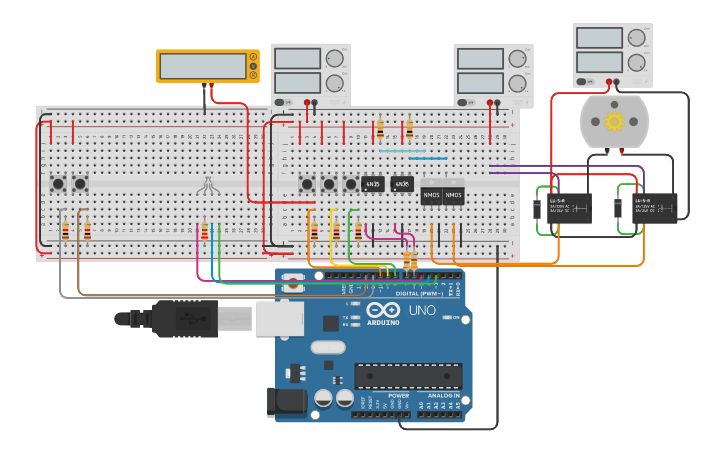 Circuit design Porton Electrico con Arduino - Tinkercad
