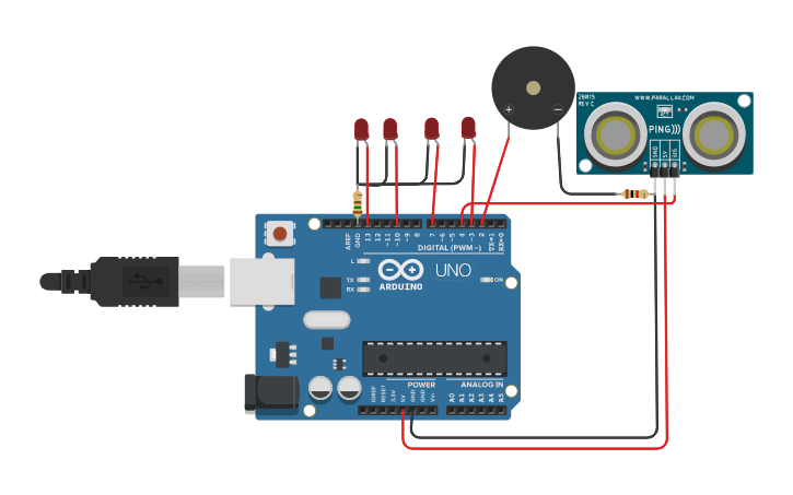 Circuit design Water Level - Tinkercad