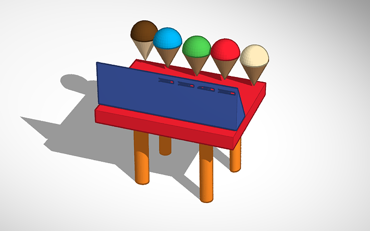 3D design ice cream stand. | Tinkercad
