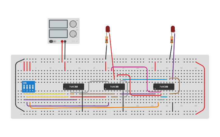 Circuit design Full adder using NAND gates - Tinkercad