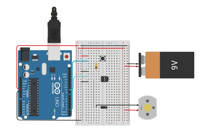 Circuit design Rueda de colores motorizada - Tinkercad