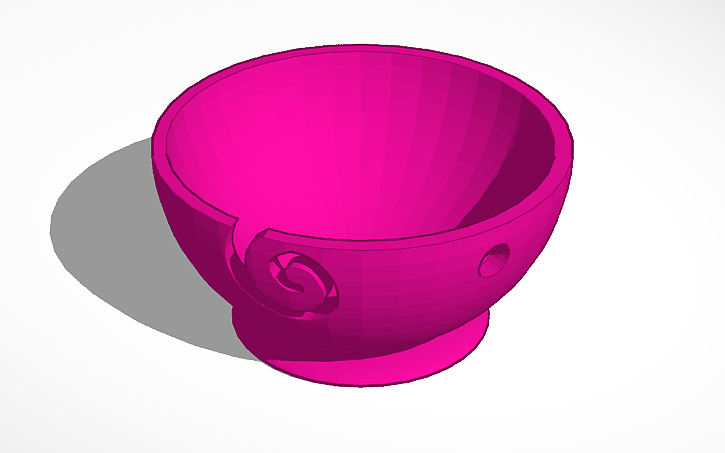 3D design yarn bowl - Tinkercad