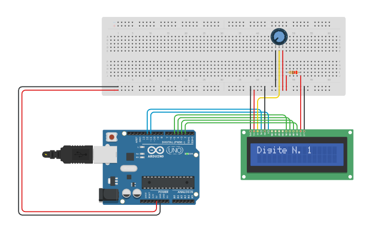 Circuit design Calculadora - LCD 16x2 - Tinkercad