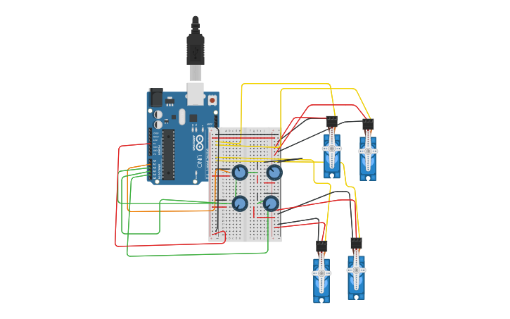 Circuit Design Robotic Arm Tinkercad