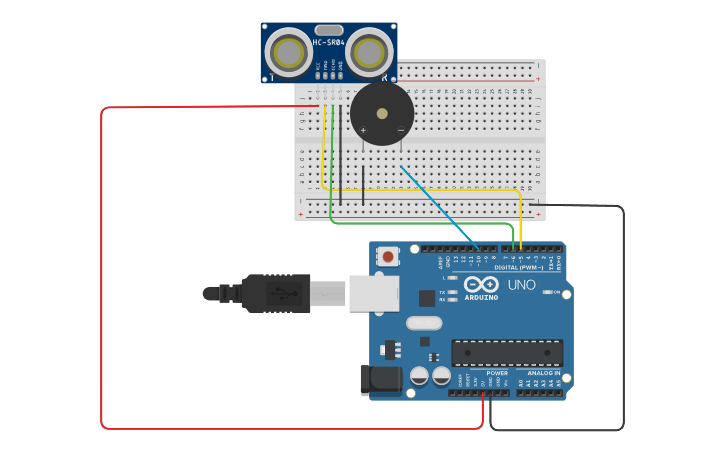 Circuit design Barujan radar - Tinkercad