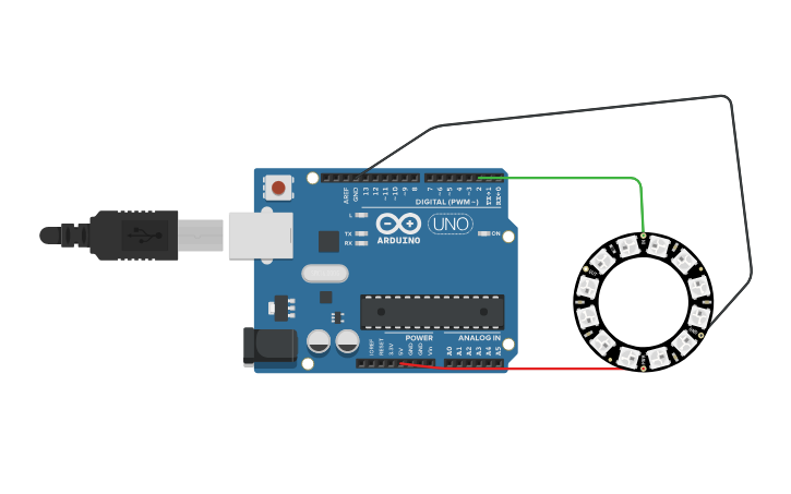 Circuit design Ardunio with NeoPixel Ring 12 - Tinkercad