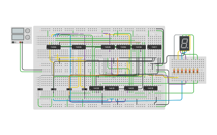 Circuit design project 7 segment - Tinkercad