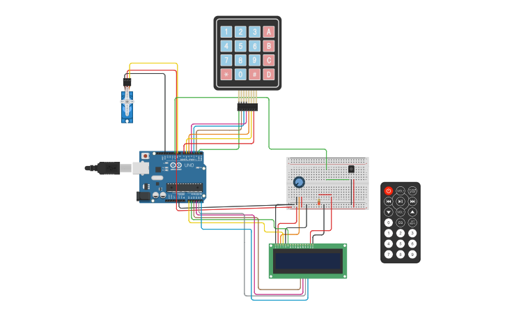 Circuit Design Arduino Password Security System Using Keypad And Ir