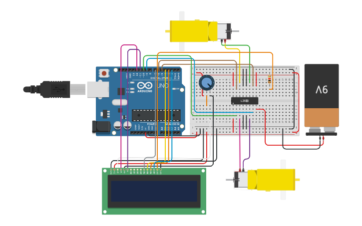 Circuit design Motor dc | Tinkercad