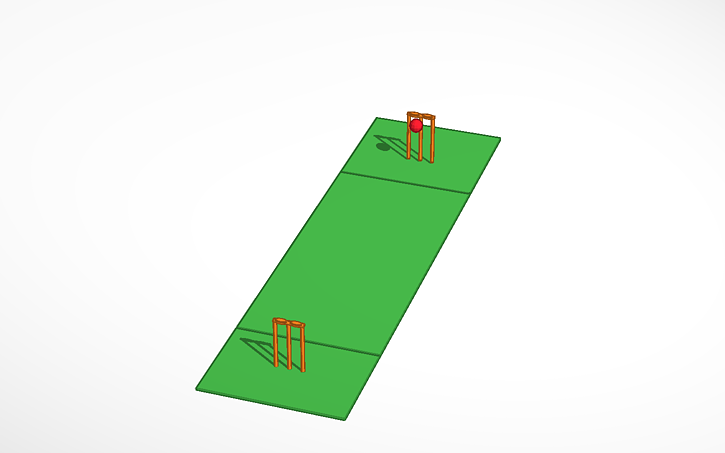 3D design Cricket pitch - Tinkercad